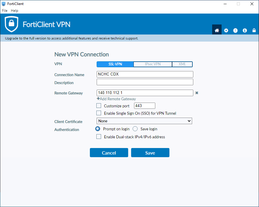 Install FortiClient VPN for Windows